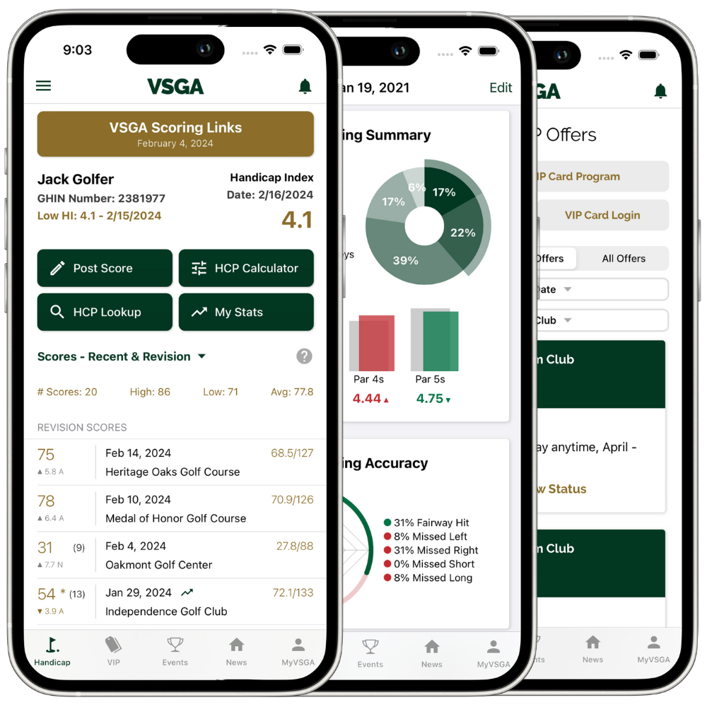 MyVSGA and GHIN Mobile apps are available to all VSGA members